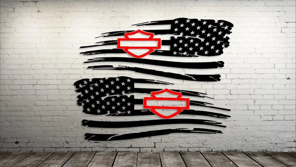 American H-D Torn Flag Pair Decal – The Bearded Craftsman US